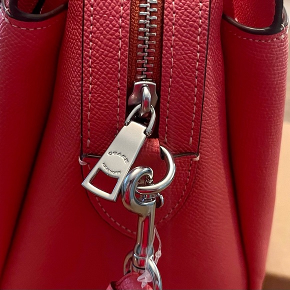 Coach | Bags | Coach Darcie Leather Orange Carryall Bag Purse Satchel ...